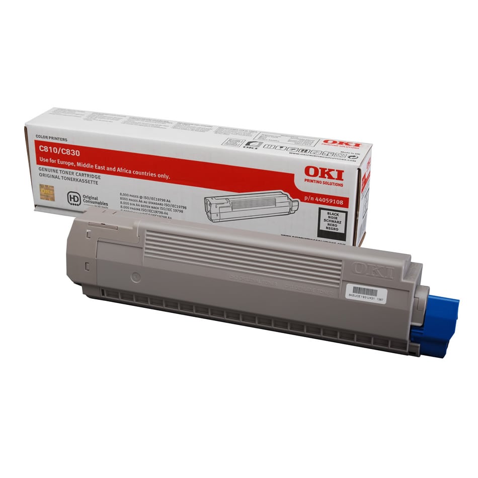 OKI C810, C830 Black Toner (8,000 pages)